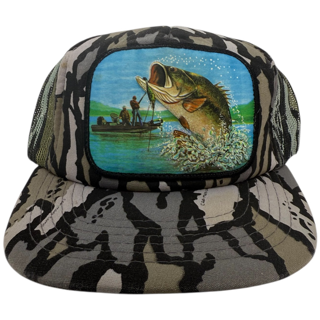 Vintage Bass Fishing Camo Snapback – Backwards Hat Co